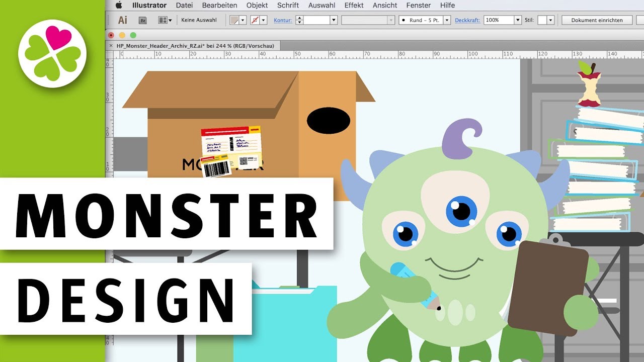 Flat Design vom Monster Archiv | Illustration | Time Lapse ...