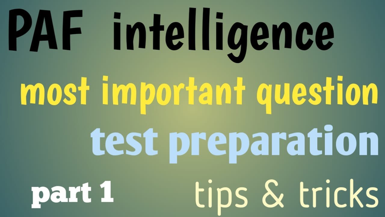 PAF intelligece test preparation | paf intelligece test | PAF test ...