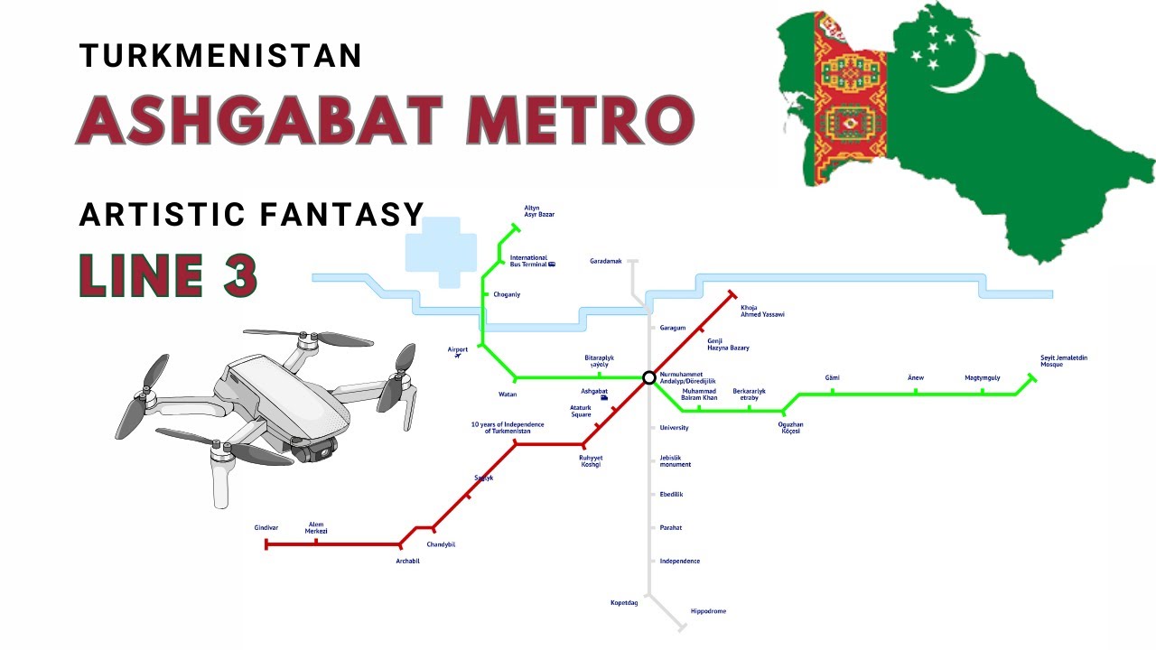 Ashgabat metro. Line 3. Turkmenistan. Artistic Fantasy. - YouTube