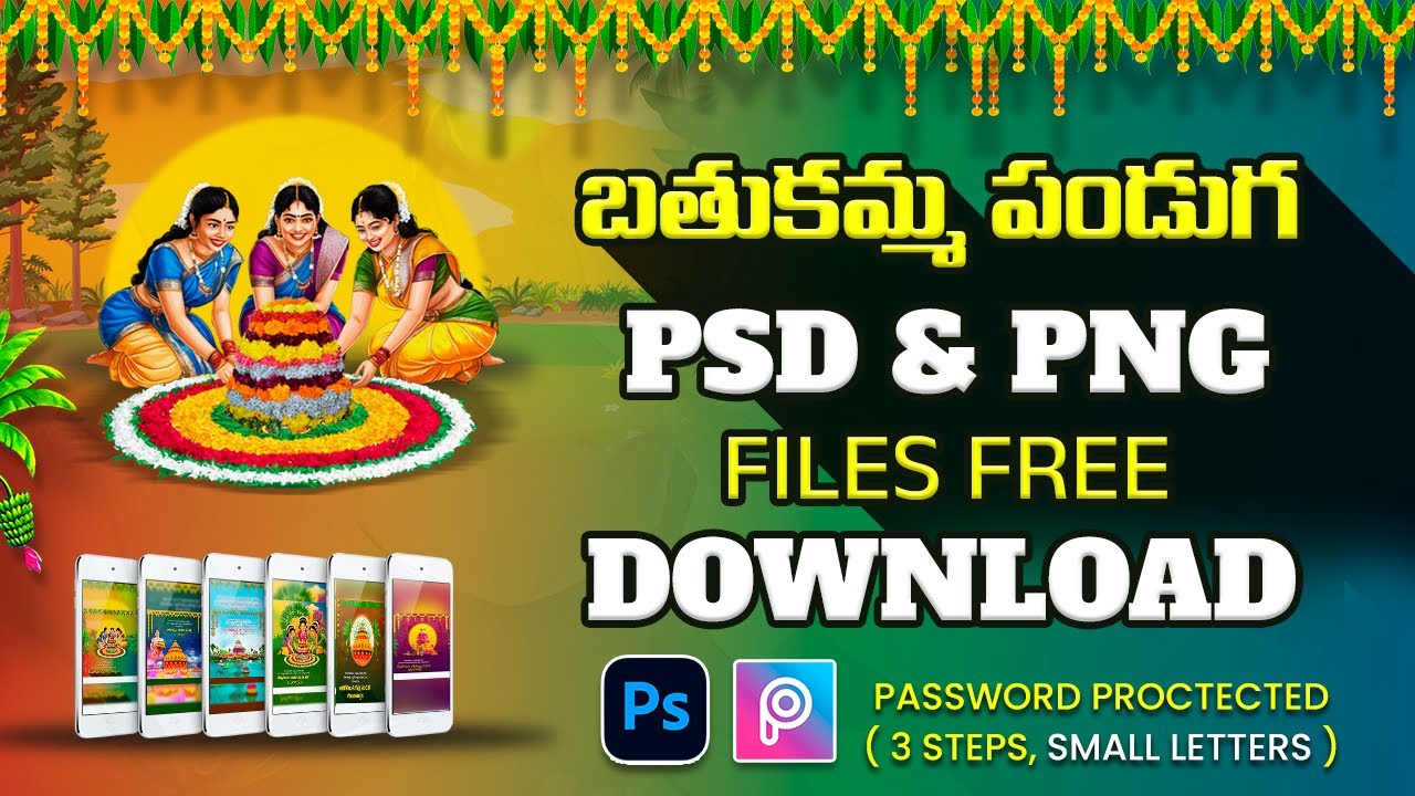 Bathukamma Festival Social Media Posters PSD FREE Download (Link in ...