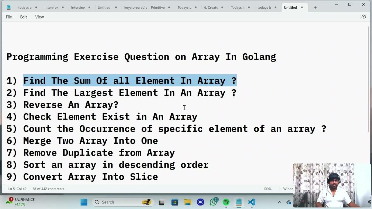 #Golang | Interview Preparation | Sun of Array Elements - YouTube