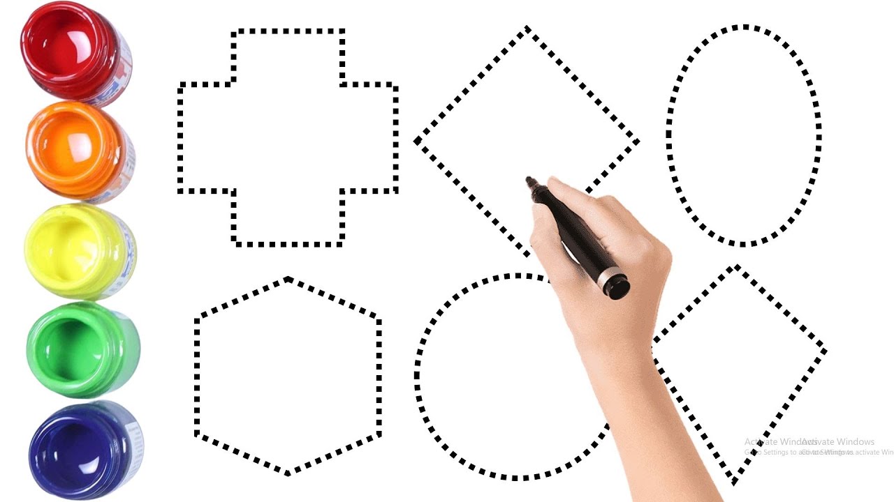 Shapes drawing for kids, 2D shapes drawing for toddlers, Colors for ...