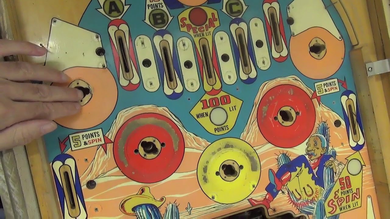 Gottlieb Buckaroo Pinball Machine, Pt 10 - working on the playfield ...