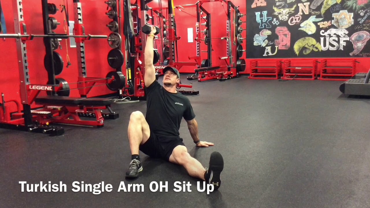 Turkish Single Arm Overhead Sit Up (Turkish Get Up Progression #1 ...