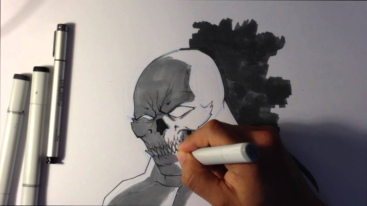 How to Draw Skull Man - Skull Drawings - YouTube