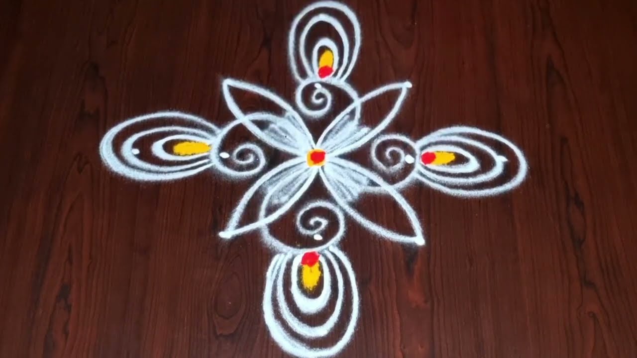 Small rangoli design Beginners rangoli design || muggulu design || By ...