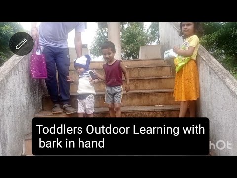 Toddlers Outdoor Learning with bark in hand//Practical Learning @vinnu ...