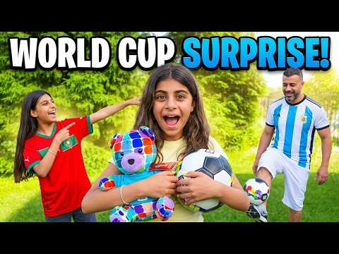 Deema and Sally World Cup Surprise with Dad