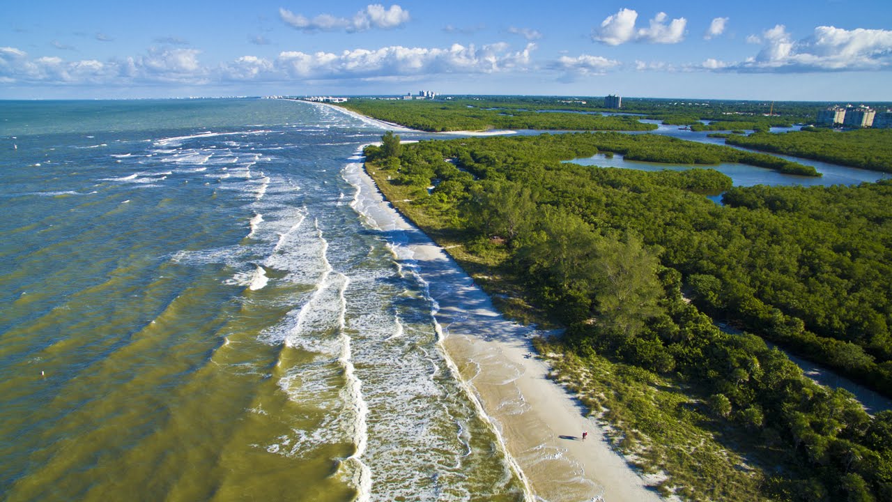 4 Minute Aerial Video of Delnor-Wiggins Pass State Park in Naples, FL ...