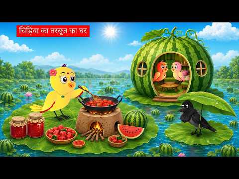 चिड़िया का तरबूज का घर | Chidiya Wala Cartoon |Tuni Acchi Chidiya | ranu chidiya new episode