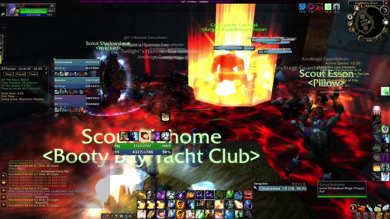 WoW Classic lvl50-60 power level BRD spellcleave Gorshak farm. 85k exp ...