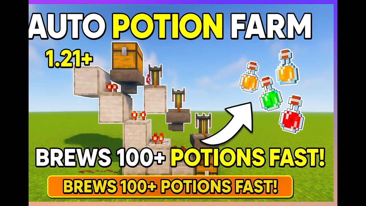 Fastest Auto Potion Farm in Minecraft 1.21+ (Brews 100+ Potions ...