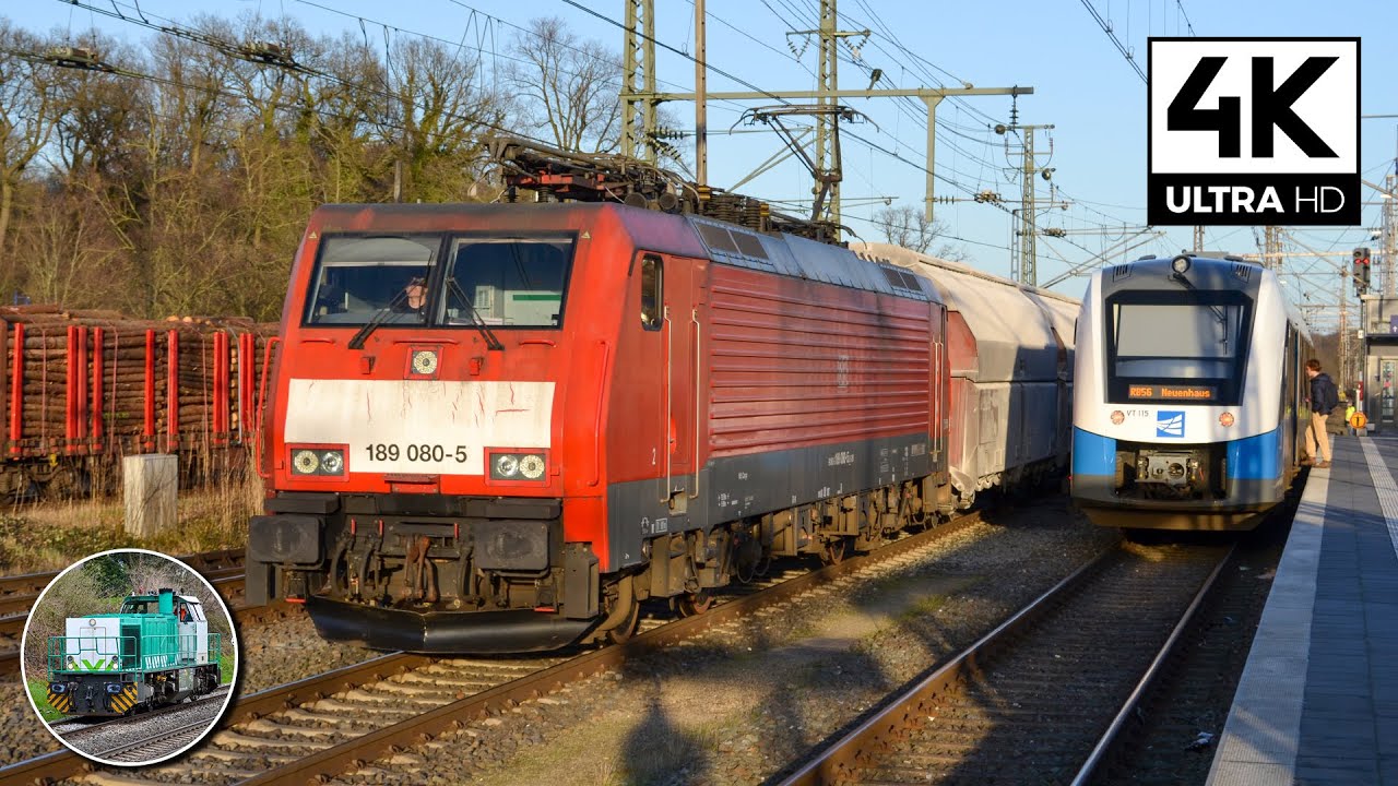 DB Cargo 189 080 met Flanderbasch kalktrein vertrekt uit Bad Bentheim ...