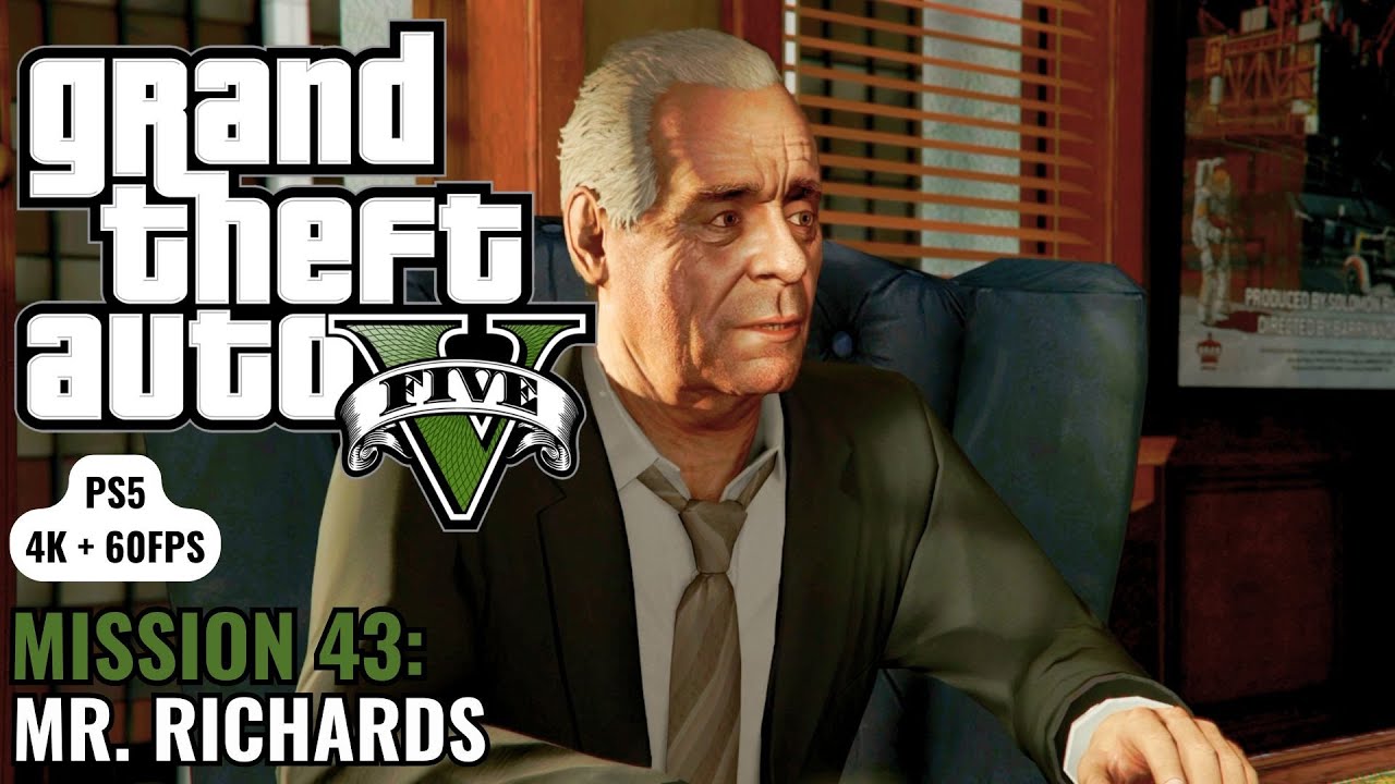 GTA 5 - Mission 43 - Mr. Richards (Gold Medal) - PS5 (4K 60FPS) - YouTube