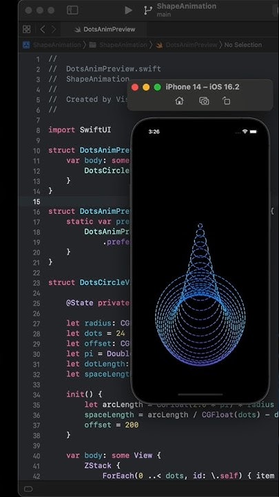 SwiftUI Dots Circle animation 🤞🏻 #developerlife #iosui #swift #swiftui #swiftlover #codinglife ...