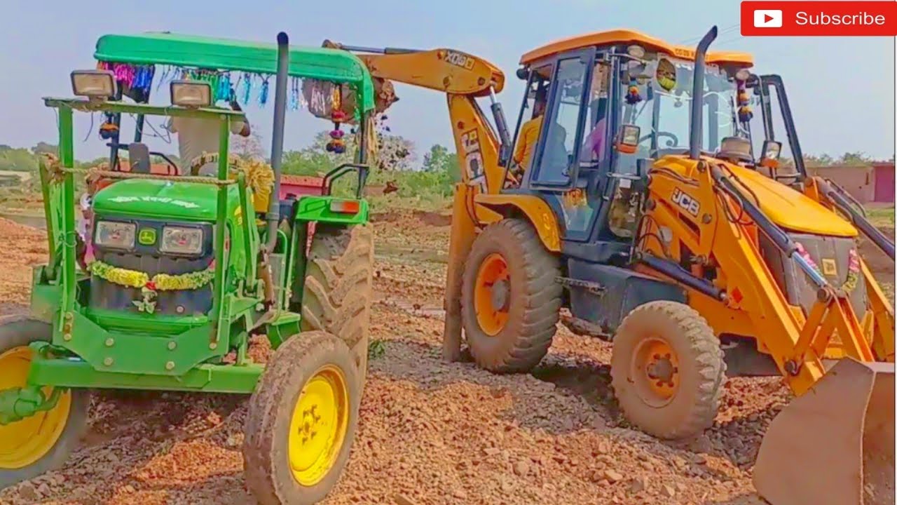 JCB 3DX machine and John Deere 785 Tractor fully loaded and stack ...