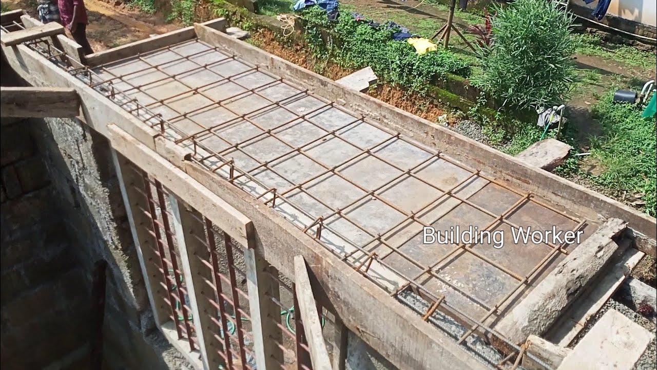 Lintel Beam With Sunshade Reinforcement Work | Shuttering Work ...