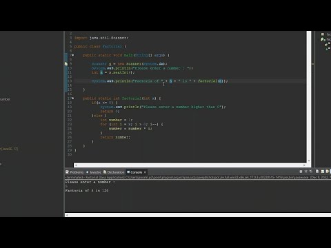 Java program to find the factorial of a number - YouTube