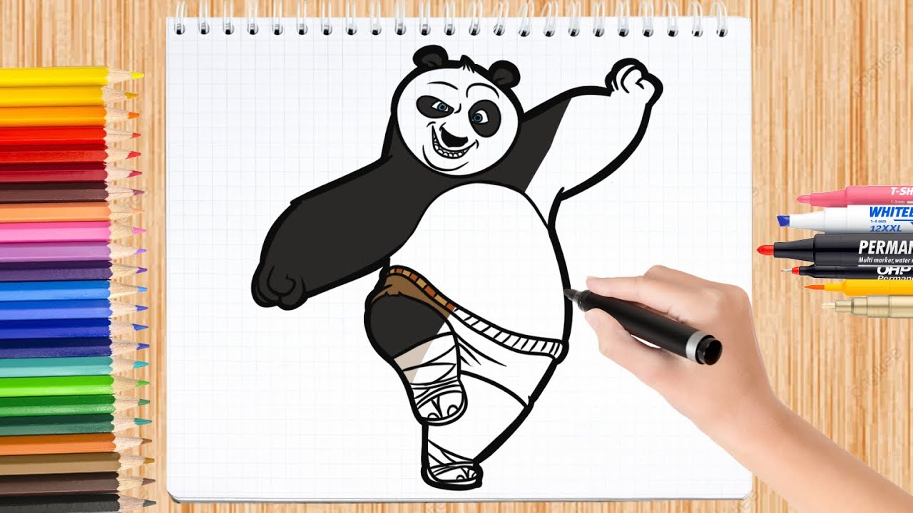 Drawing Po Kung fu Panda -🌟 How To Draw and Color Kung fu Panda Po ...