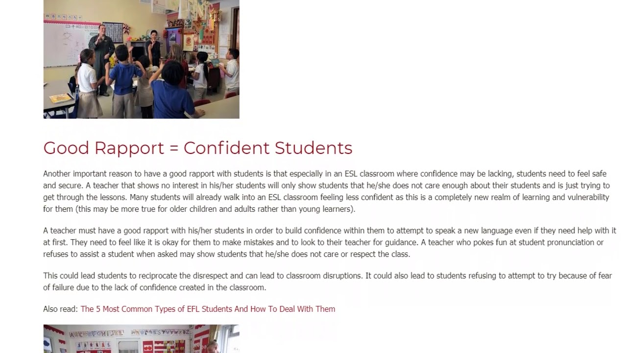 The Benefits of Having Good Rapport with Students | ITTT TEFL BLOG ...