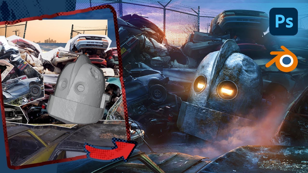 The Iron Giant Photoshop Manipulation Tutorial / Time Lapse - YouTube