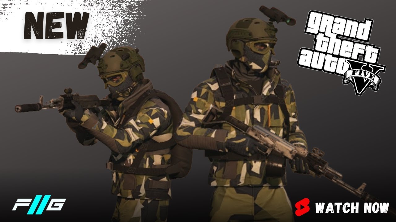 GTA 5 ONLINE - BEST MILITARY OUTFIT (Tactical Woodland Outfit 4k) - YouTube
