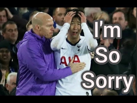 Son Heung Min Cry after he make Andre Gomes injury / Everton vs ...