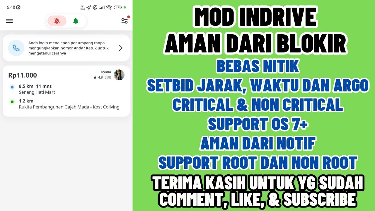 MOD INDRIVE 5.73.0 TERBARU ANTI BLOKIR (SUSPEND) - YouTube