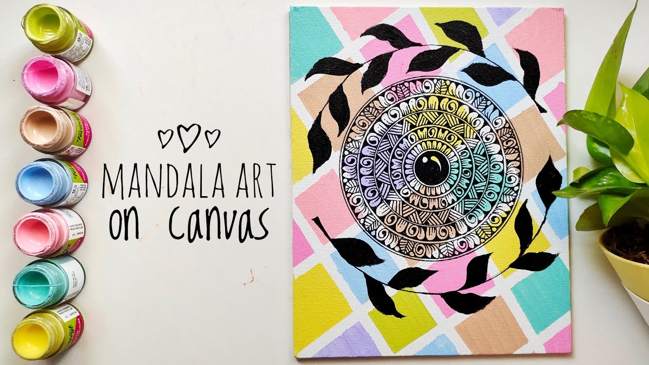 Creative canvas painting ideas 💡😮 | boho canvas painting | mandala art on canvas | acrylic ...