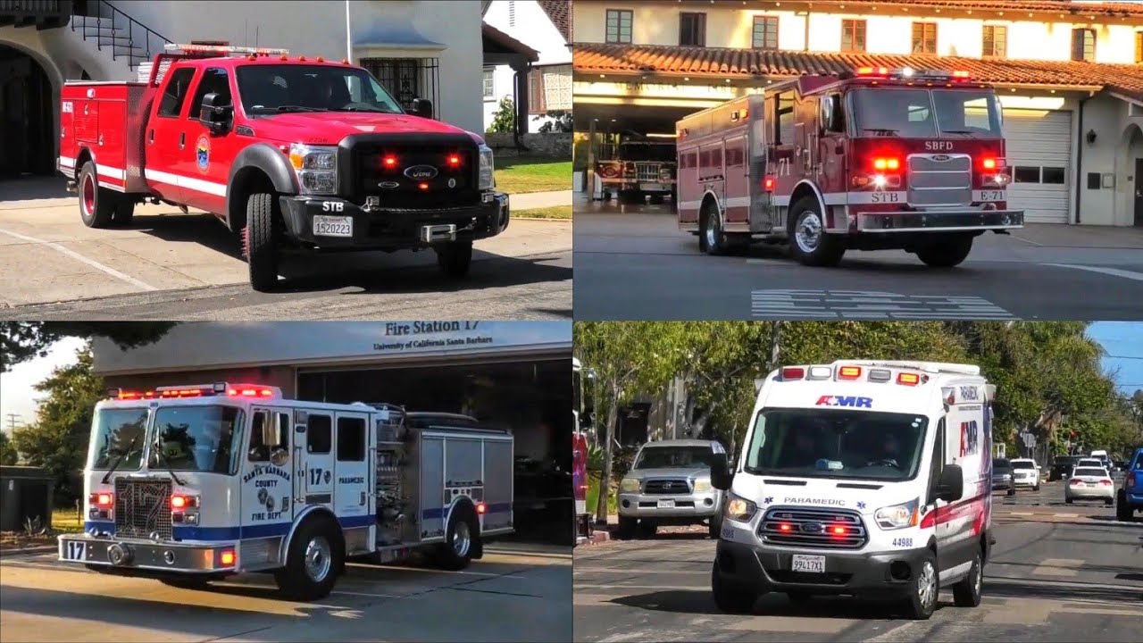 [🚨 Q-Siren] Fire Department and Ambulances || Santa Barbara City and ...