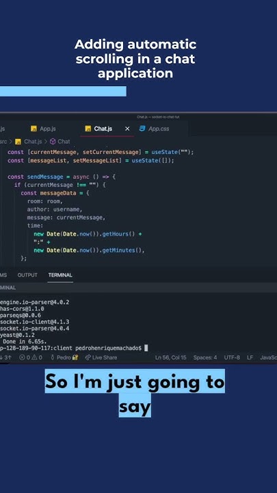 Adding Automatic Scrolling in a Chat Application: A Step-by-Step Guide for Developers - YouTube