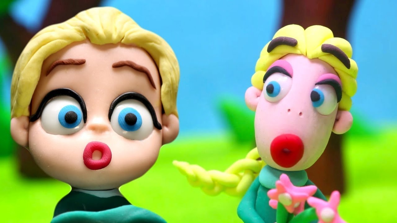 CRAZY Elsa gets EATEN by Play Doh 💝 Disney Frozen Princess Stop Motion ...