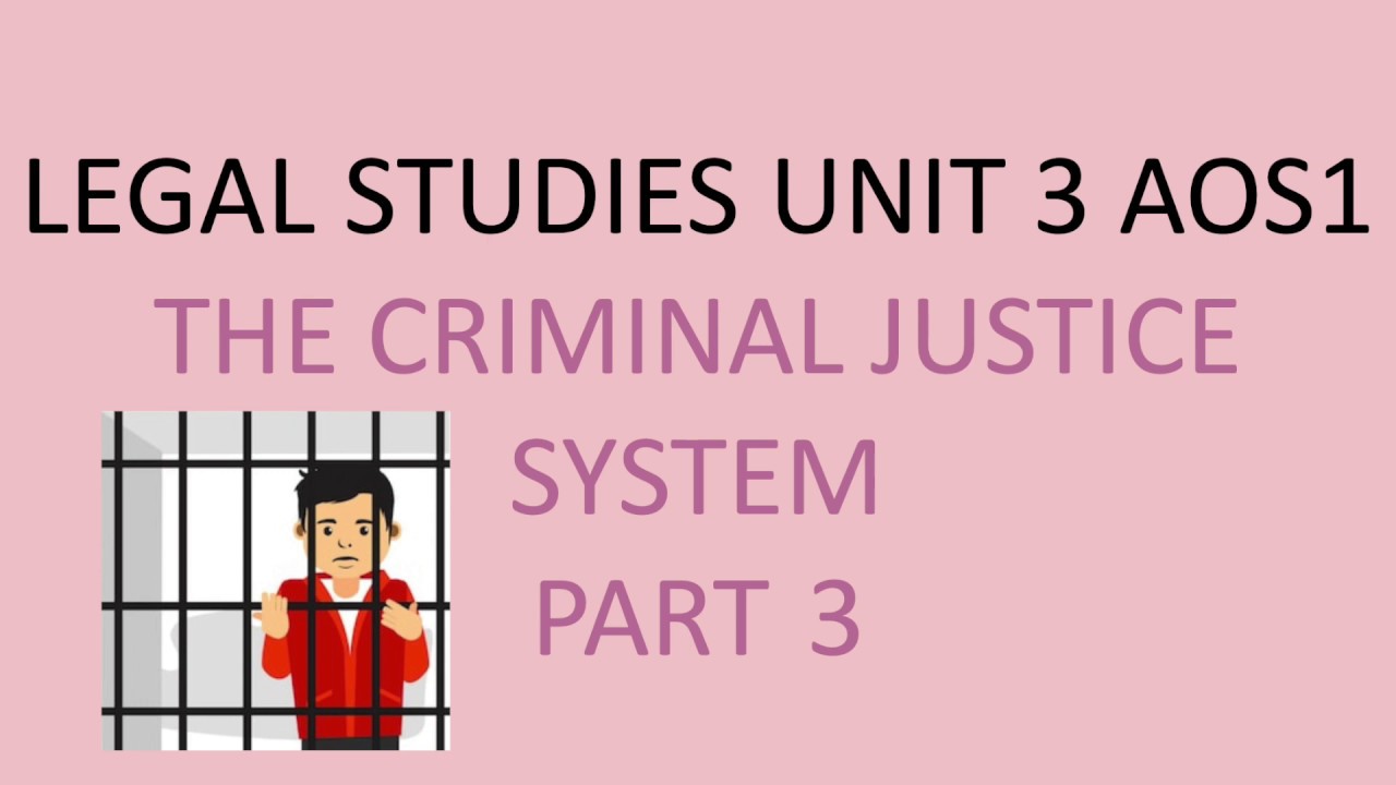 VCE LEGAL STUDIES UNIT 3 AOS1 THE CRIMINAL JUSTICE SYSTEM PART 3 - YouTube