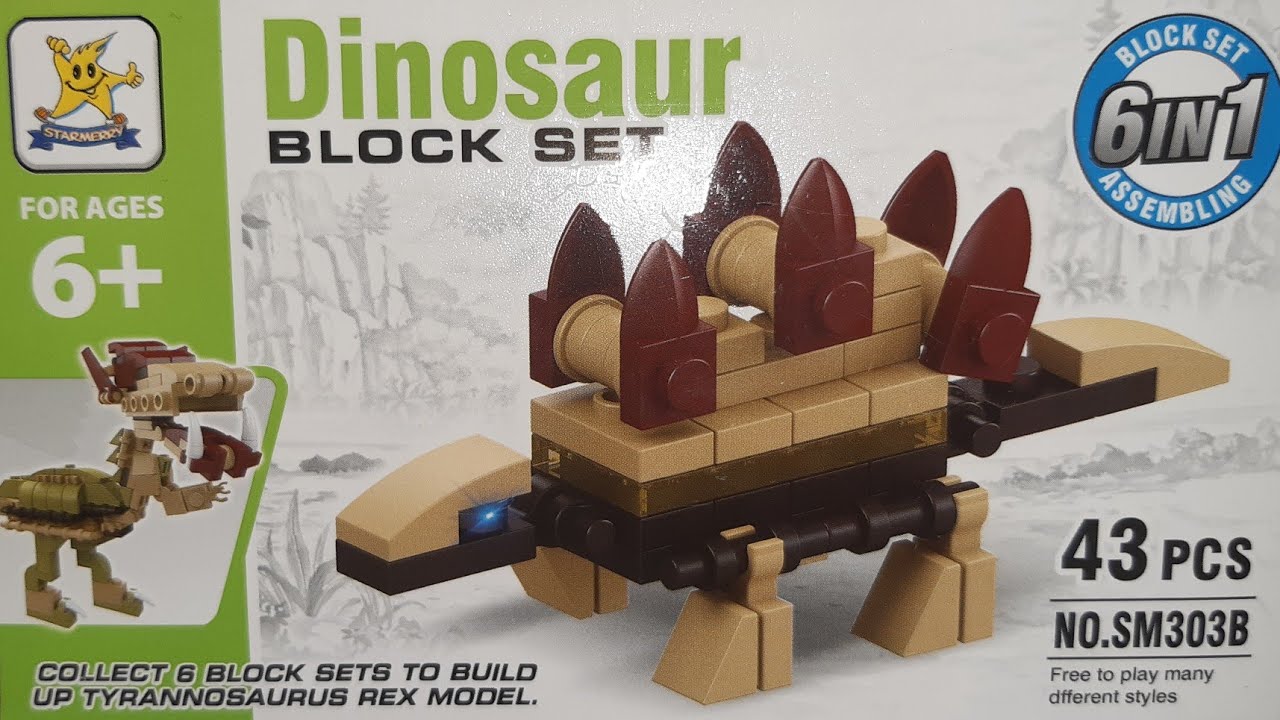 Stegosaurus Dinosaur block Set StarMerry 43 peças - YouTube
