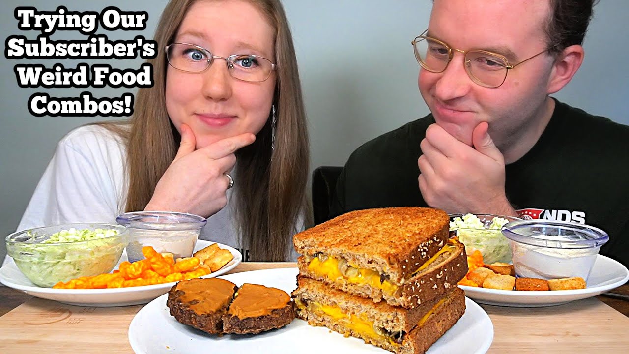 TRYING OUR SUBSCRIBER'S WEIRD FOOD COMBINATIONS MUKBANG! - YouTube