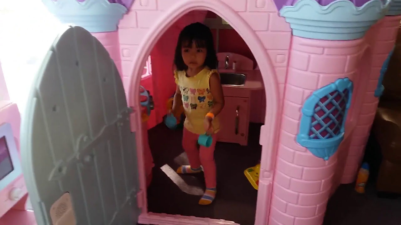 HUGE Princess Castle Play House and Pretend Play Kitchen Sets. - YouTube