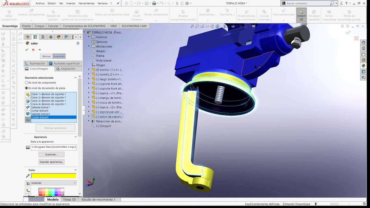 Tornillo de banco SolidWorks - YouTube