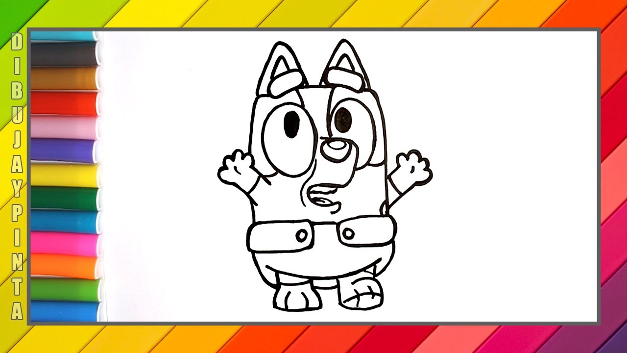Dibuja y Pinta a BLUEY DE BEBÉ 🐶🎨🐶 | Fácil y Paso a Paso| 🌈Dibujos para ...