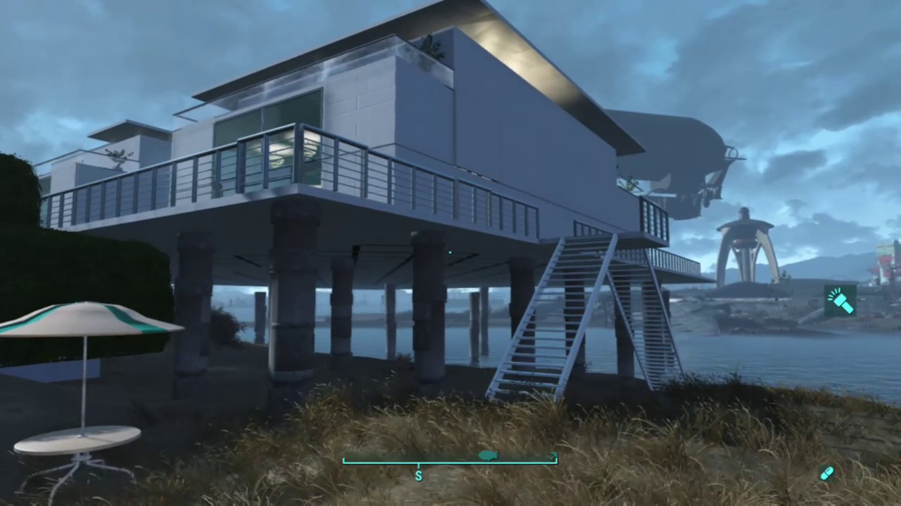 Fallout 4 - Modern Beachfront Home Settlment Build - YouTube