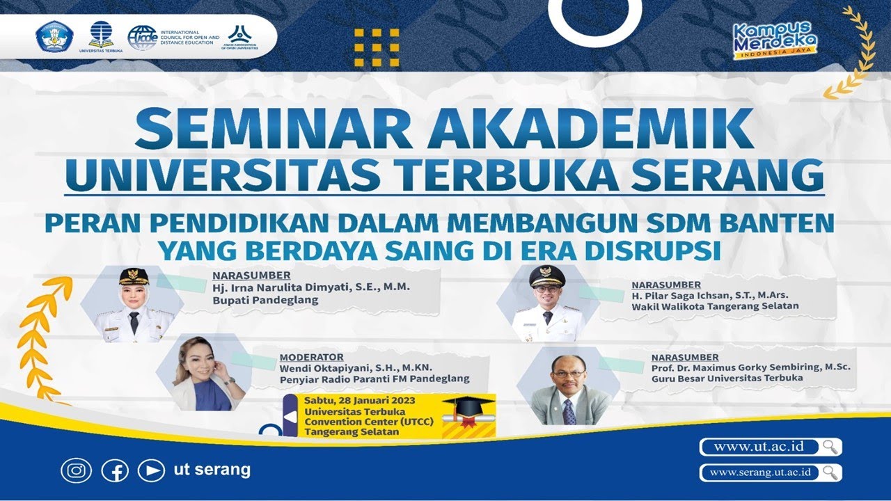 Seminar Akademik Universitas Terbuka Serang - 28 Januari 2023 - YouTube