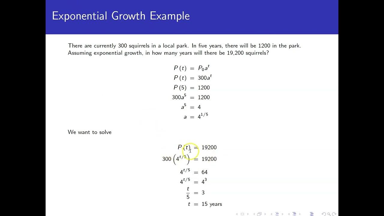 Exponential Growth Example - YouTube