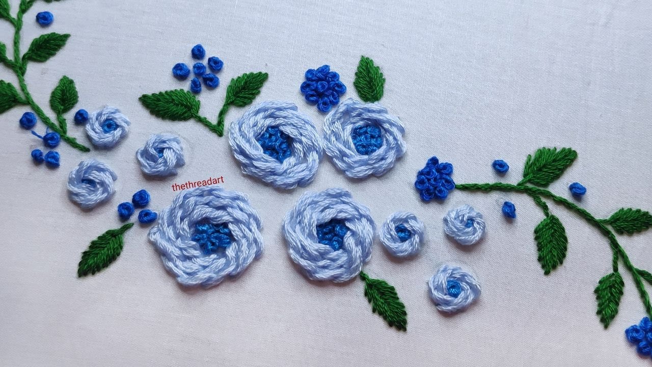 Beautiful Flower Embroidery | Looped Stem Stitch - YouTube