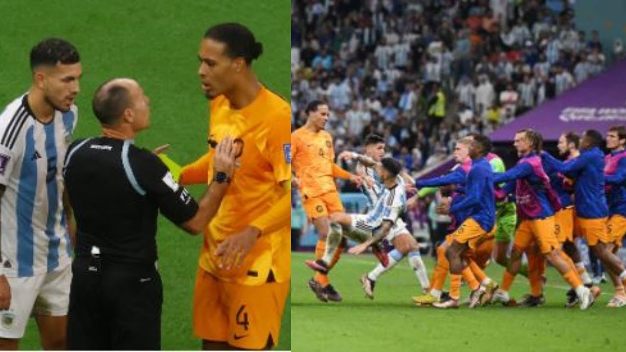 Paredes vs Virgil van Dijk fights vs Netherlands vs Argentina, Leandro ...