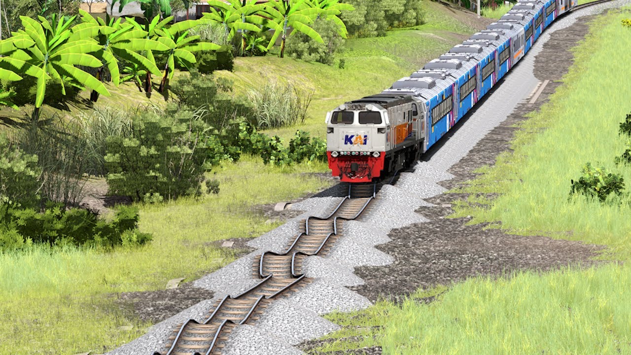 Kereta Api Lewat Rel Bergerigi Naik Turun | Train passes up and down ...