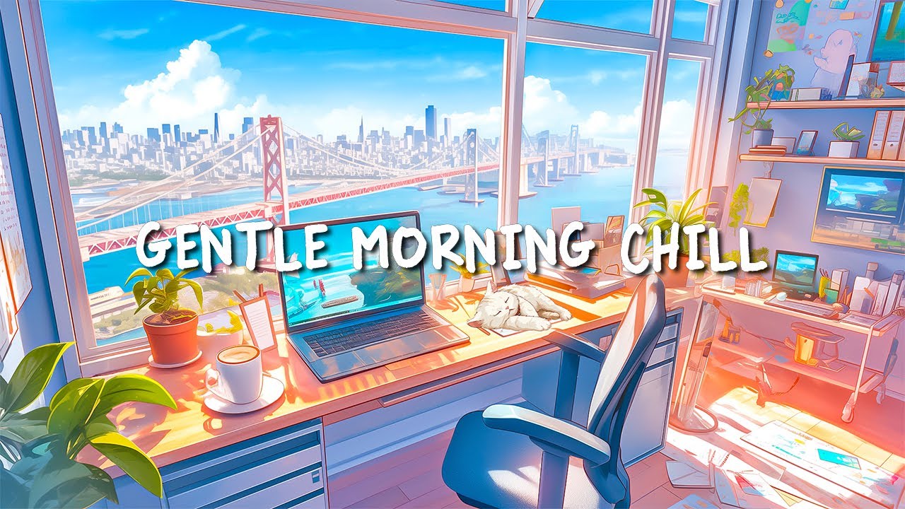 Gentle Morning Chill 🌿 Beautiful Working Space with Chill Vibes Lofi ...