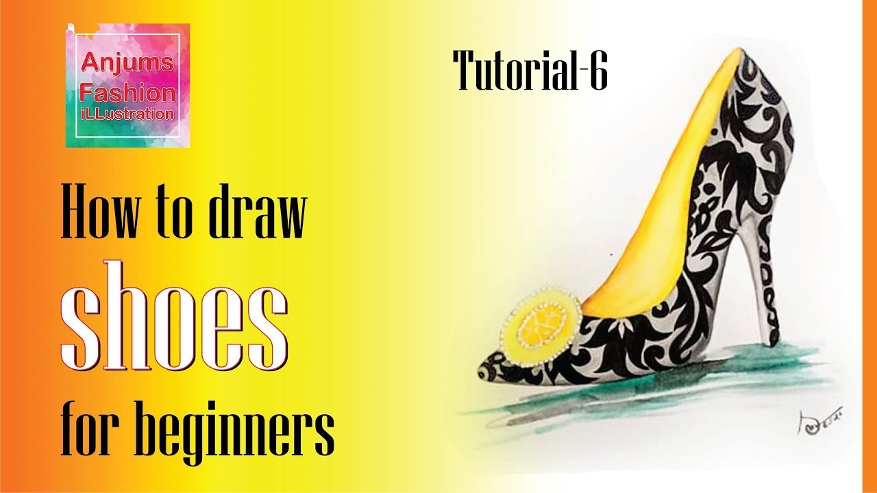 How to draw shoes for beginners Tutoral 6 - YouTube