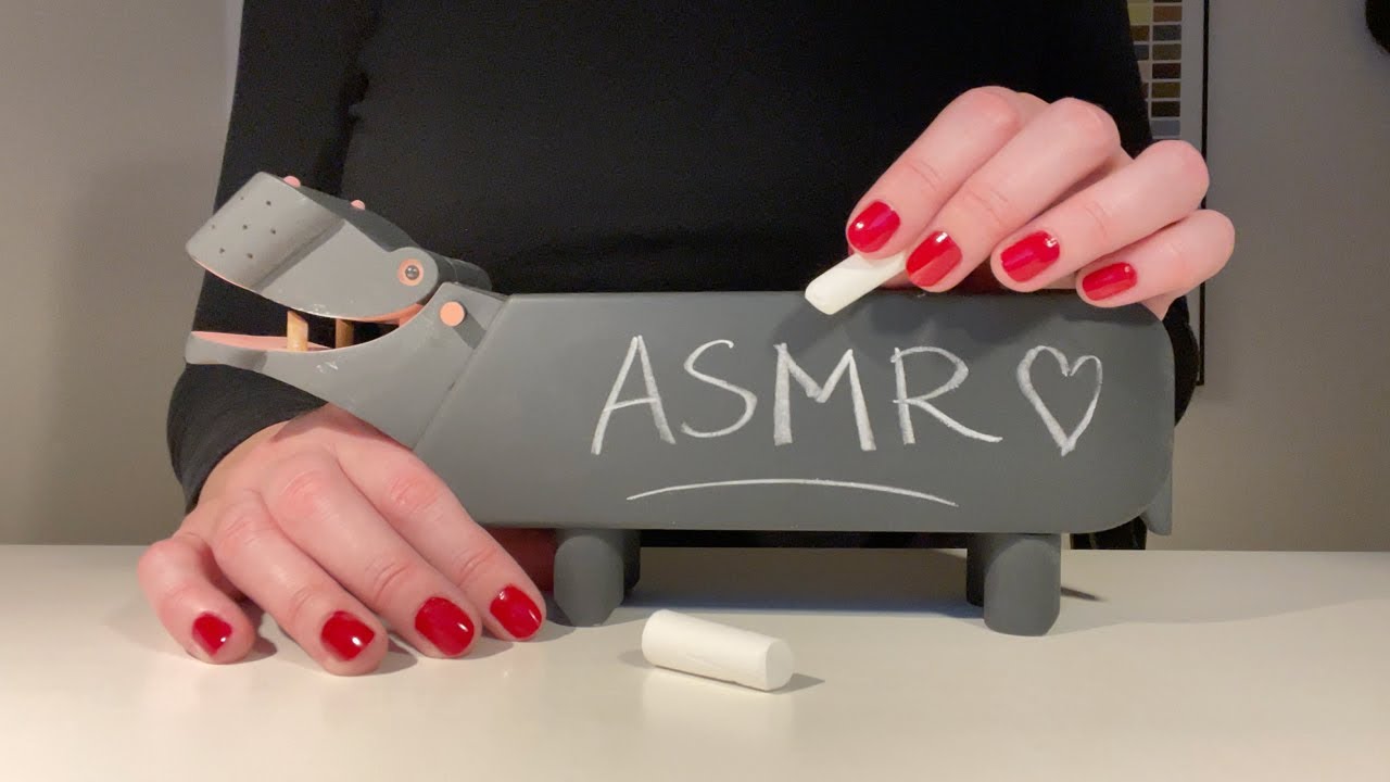 ASMR | Writing To You On A Chalkboard Hippo | Soft Chalk Writing And ...