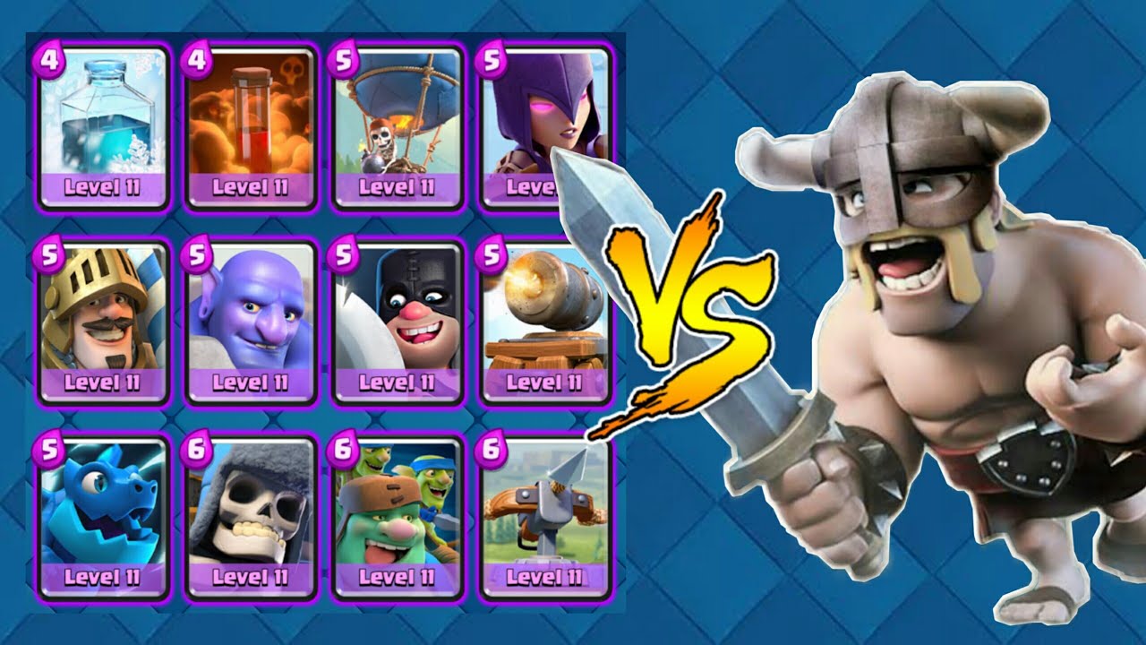 Elite Barbarians Vs all Cards in Clash Royale - YouTube