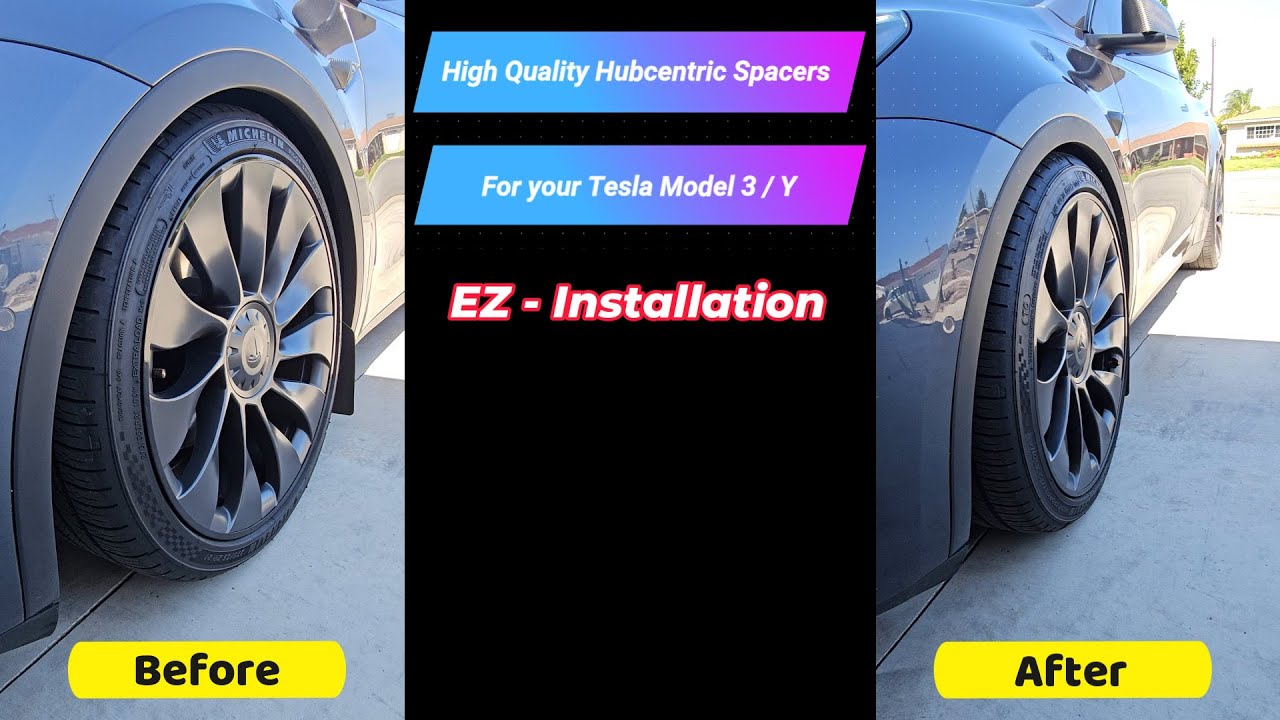 Wheel Spacers Review & Installation for your Tesla Model 3 / Y - YouTube