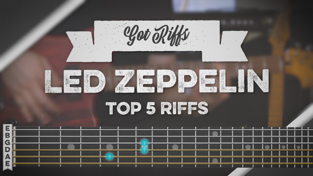Top 5 Led Zeppelin Guitar Riffs! Learn And Play Along - YouTube